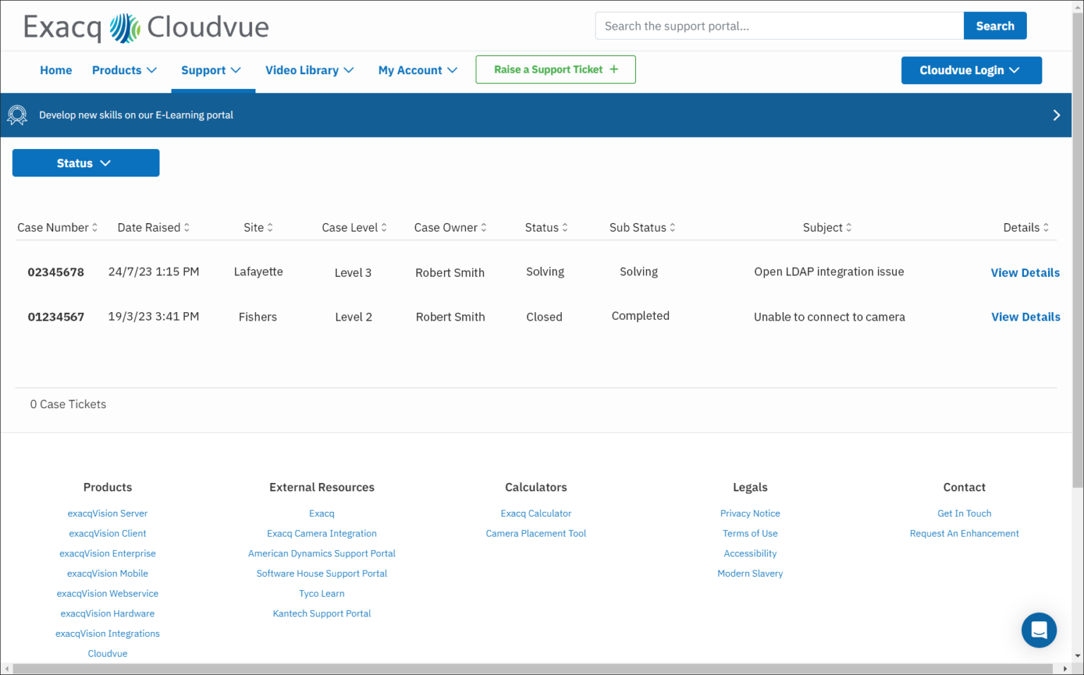 Checking Your Case Status – Exacq